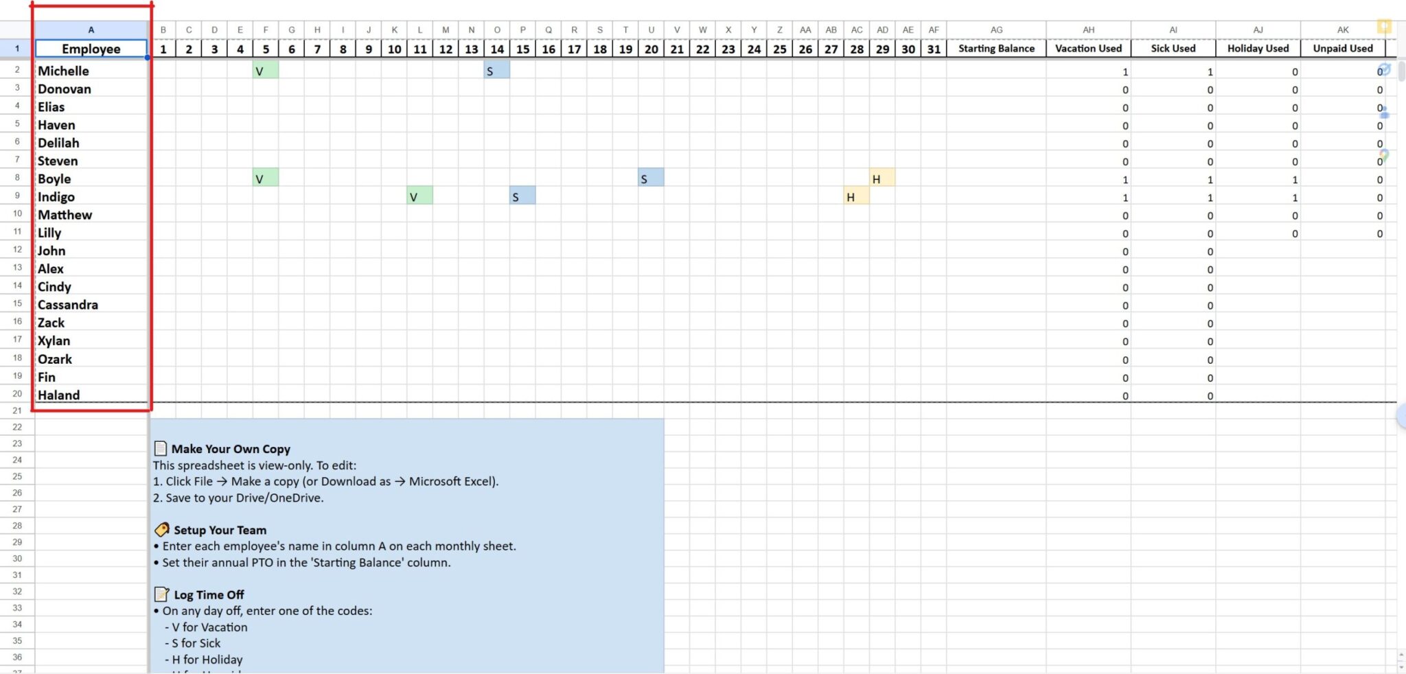 How to Track Employee Vacation Time in Excel (+ Free Template)